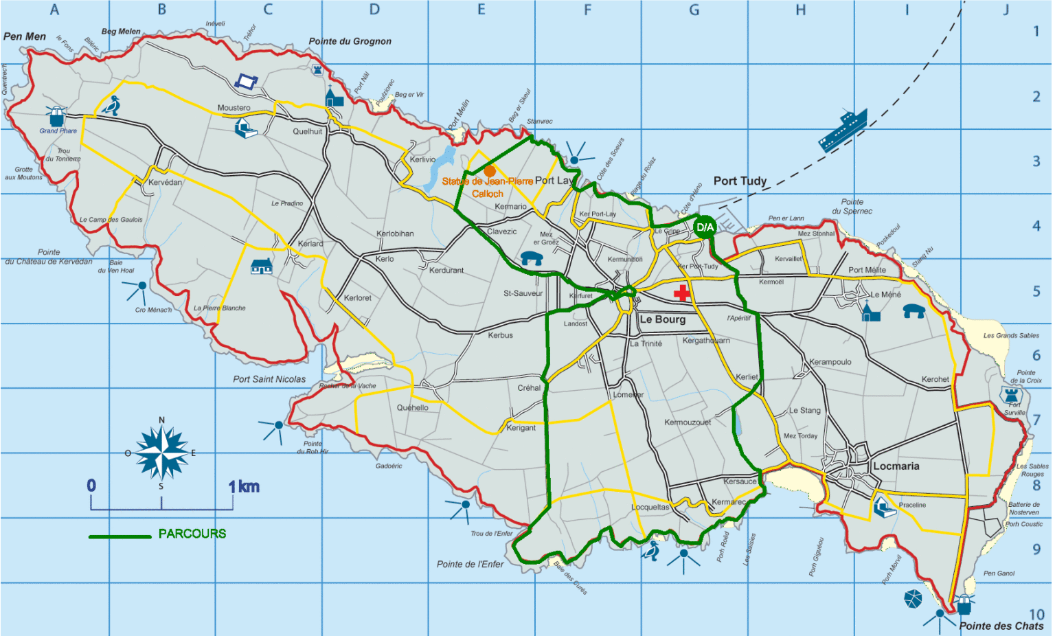 Se déplacer sur l'île de Groix